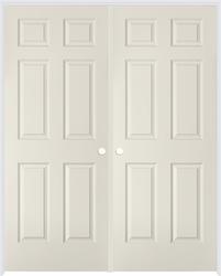 Mastercraft® 60"W x 80"H Primed Woodgrain 6-Panel Astragal Prehung ...