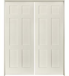 Mastercraft® 60"W x 80"H Primed 6-Panel Flat Prehung Interior Double ...