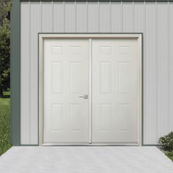 Mastercraft® Embossed 72"W x 80"H Primed Steel 6-Panel Prehung Exterior ...