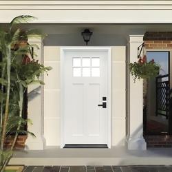 36"W x 80"H White Fiberglass 6-Lite Prehung Exterior Door - Right ...