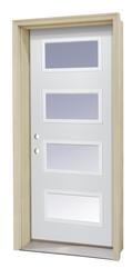 Mastercraft® 32"W x 80"H Primed Steel 4 Lite Prehung Exterior Door ...