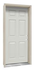 Mastercraft® 32"W x 80"H White Smooth Fiberglass 6-Panel Prehung ...