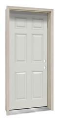 Mastercraft® 36"W x 80"H White Smooth Fiberglass 6-Panel Prehung ...