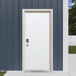 Mastercraft® 36"W x 80"H White Steel Flush Prehung Exterior Door - Left ...