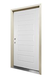 Mastercraft® 36"W x 80"H Primed Steel 5-Panel Equal Prehung Exterior ...