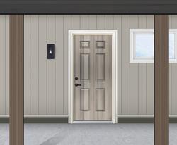 Mastercraft® 36"W x 80"H Weathered Gray Steel 6-Panel Prehung Exterior ...