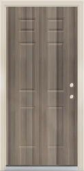 Mastercraft® 36"W x 80"H Weathered Gray Steel 6-Panel Prehung Exterior ...