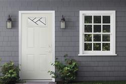 Mastercraft® Cascade 36"W x 80"H Primed Steel Top Lite Prehung Exterior ...