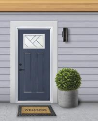 Mastercraft® Cascade 36"W x 80"H Navy Blue Steel Mission Lite Composite ...