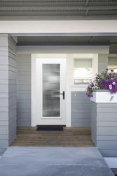 Mastercraft® Fluted 32"W x 80"H Primed Steel Full Lite Prehung Exterior ...