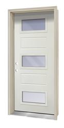 Mastercraft® 36"W x 80"H Primed Steel 3 Lite Prehung Exterior Door ...