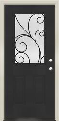 Mastercraft® Tuscan 32"W x 80"H Classic Black Fiberglass Half Lite ...