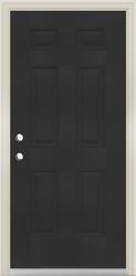 Mastercraft® 36"W x 80"H Classic Black Fiberglass 6-Panel Prehung ...