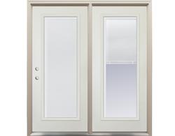 Mastercraft 72 W x 80 H Primed Steel Internal Blinds Right Hand Inswing Center Hinge Patio Door