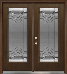 Mastercraft® Aspen 72"W x 80"H Prefinished Dark Oak Steel Full Lite ...