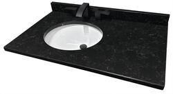 CustomCraft Countertops™ 37"W x 22"D Cascade Noir Quartz Vanity Top ...