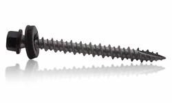 Pro-Grip #10 x 2" Wood Grip Hex Drive Midnight Gray Pole Barn Screw - 5 ...