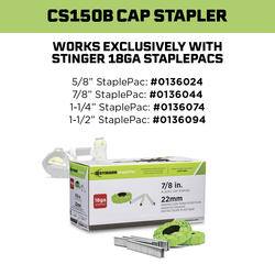 STINGER® CS150B 18-Gauge Pneumatic Narrow Crown Roofing Cap Stapler at ...