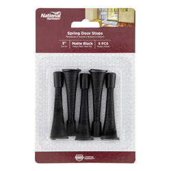 National Hardware® Matte Black Spring Door Stop - 5 Pack at Menards®