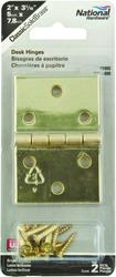 National Hardware® 2" x 3-1/16" Solid Bright Brass Desk Hinge - 2 pack at Menards®