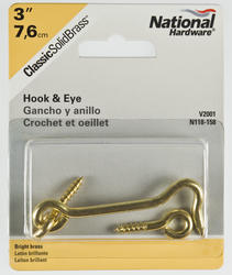 National Hardware® 3" Solid Brass Hook and Eye at Menards®