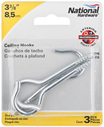 National Hardware® 3" Zinc Screw Hook - 3 Pack at Menards®