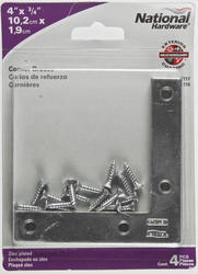 National Hardware® 4" x 3/4" Zinc Flat Corner Brace -4 Pack at Menards®