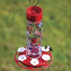 Nature's Way® Vintage Blossom Decorative Glass Hummingbird Feeder - 20 ...
