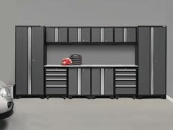 NewAge Bold 3.0 156"W x 77-1/4"H x 18"D Gray 12-Piece Storage Cabinet ...