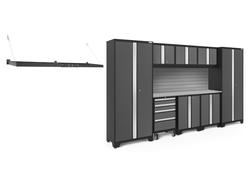 NewAge Bold 3.0 228"W x 77-1/4"H x 18"D Gray 9-Piece Storage Cabinet ...