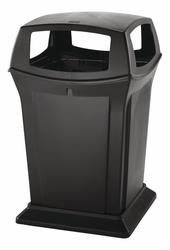 Rubbermaid® Commercial Ranger® 45-Gallon Black 4-Openings Trash Can at ...