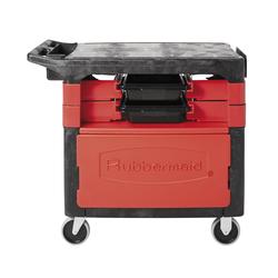 Rubbermaid® Commercial Black Trades Utility Cart with Locking Cabinet ...