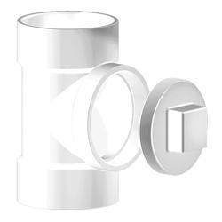 NIBCO® 4" Hub Run x Cleanout Branch DWV PVC Test Tee With Plug at Menards®