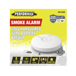Performax™ Direct Wire 9V Battery Backup Photoelectric Smoke Detector ...