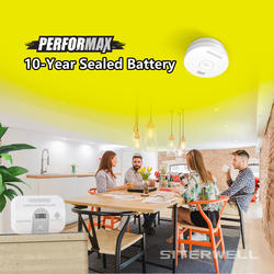 Performax™ 10 Year Sealed Battery Photoelectric Smoke Detector and AA ...