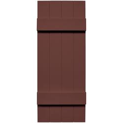 Shutters By Design 14"W Burgundy Red Vinyl Board-N-Batten Exterior ...