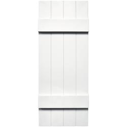 Shutters By Design 14"W Bright White Vinyl Board-N-Batten Exterior ...
