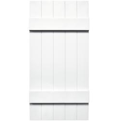 Shutters By Design 17-1/2"W White Vinyl Board-N-Batten Exterior ...