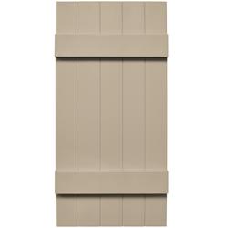 Shutters By Design 17-1/2"W Wicker Vinyl Board-N-Batten Exterior ...