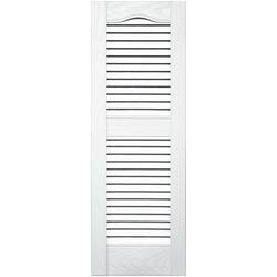 Shutters By Design 12"W White Vinyl Louvered Mullion Cathedral Top ...