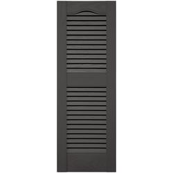 Shutters By Design 12"W Tuxedo Gray Vinyl Louvered Mullion Cathedral ...