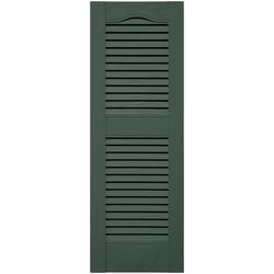 Shutters By Design 12"W Forest Green Vinyl Louvered Mullion Cathedral ...