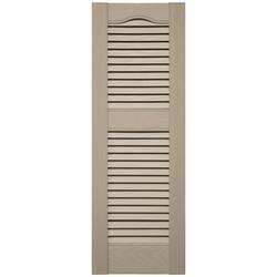 Shutters By Design 12"W Wicker Vinyl Offset Louvered Cathedral Top ...