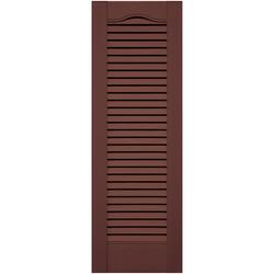 Shutters By Design 9-1/4"W Burgundy Red Vinyl Full Louvered Cathedral ...