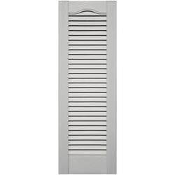 Shutters By Design 12"W Paintable Vinyl Full Louvered Panel Cathedral ...