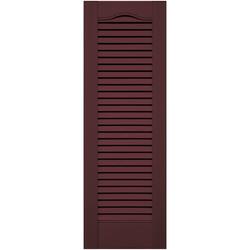Shutters By Design 14-1/2"W Wineberry Vinyl Full Louvered Cathedral Top ...
