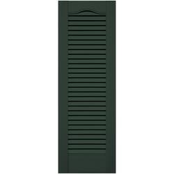 Shutters By Design 14-1/2"W Midnight Green Vinyl Full Louvered ...