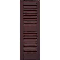 Shutters By Design 12"W Bordeaux Vinyl Louvered Mullion Straight Top ...