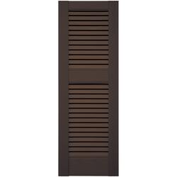 Shutters By Design 12"W Federal Brown Vinyl Offset Louvered with ...