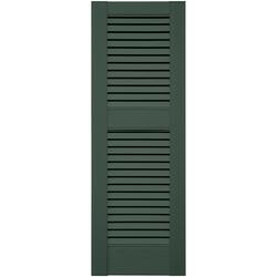 Shutters By Design OFFSET 14-1/2"W Forest Green Vinyl 2-Panel Louvered ...